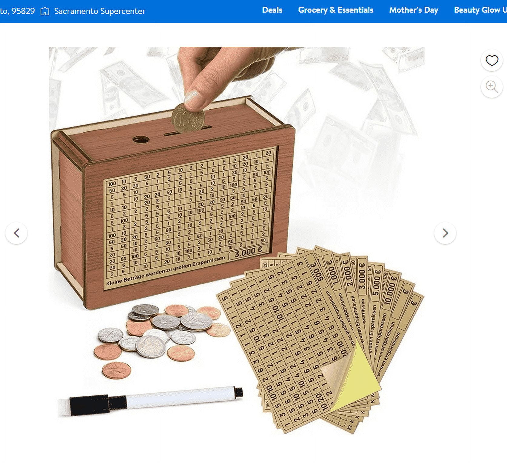 NumWeiTong Cash Vault Wooden Savings Box,Money Wood Savings Box Cant ...