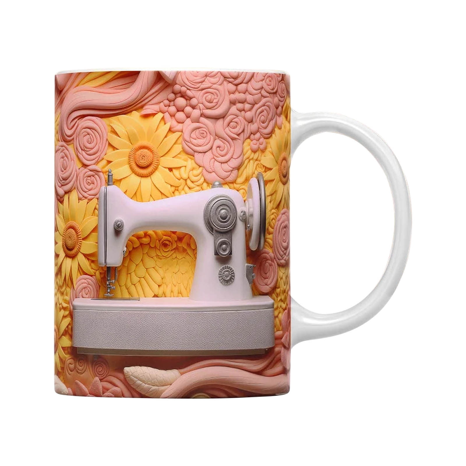 Chamoist Cute Coffee Mugs,Floral Sewing Machine Mug,Funny Coffee Mug ...