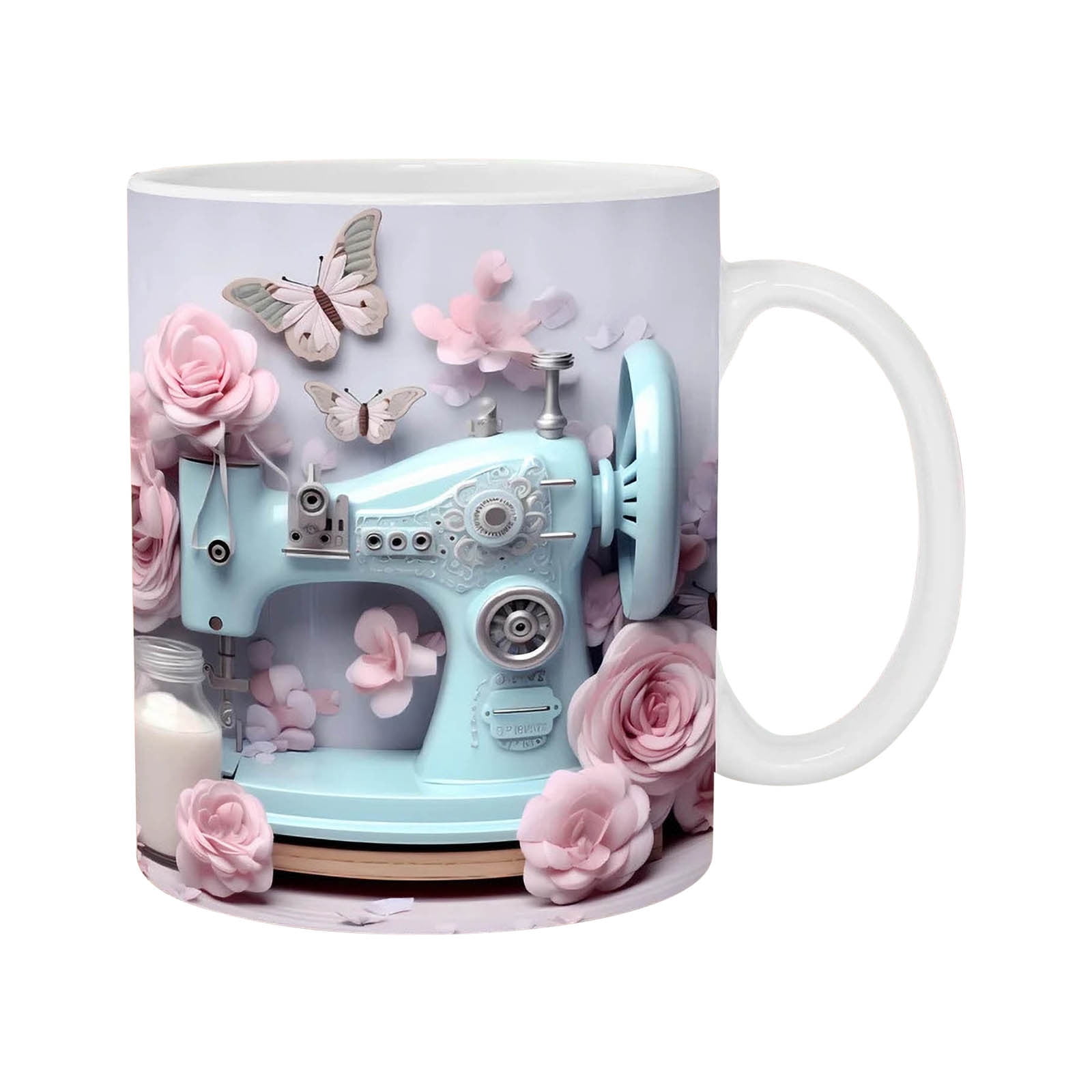 Chamoist Cute Coffee Mugs,Floral Sewing Machine Mug,Funny Coffee Mug ...