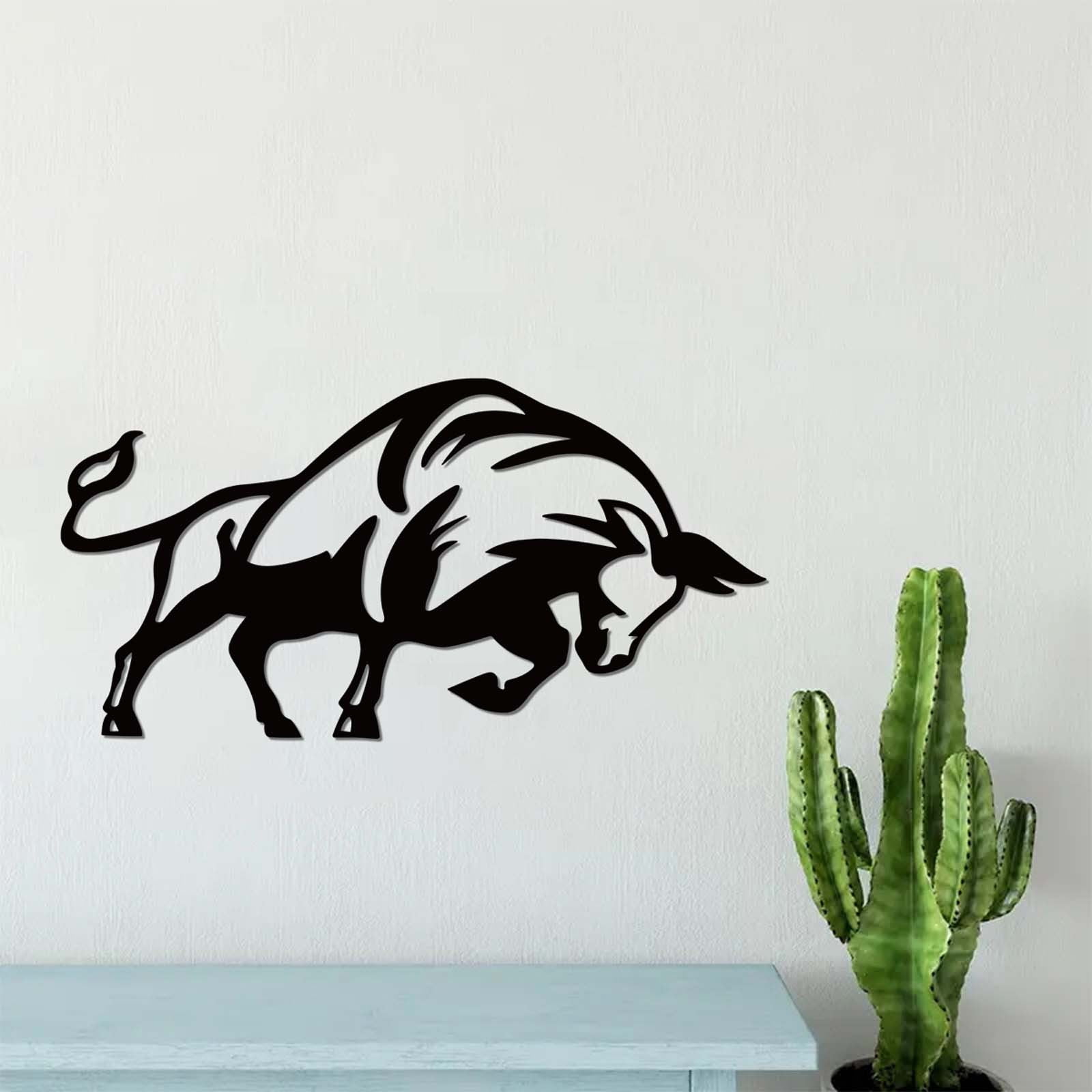 Chamoist Metal Wall Sign Outdoor Decor Garden Fence Decoration,Bull ...