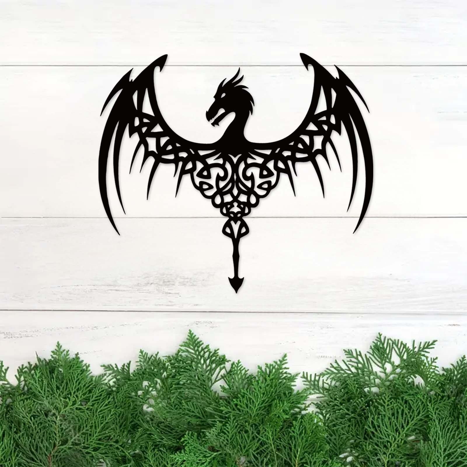 Chamoist Metal Wall Sign Outdoor Decor Garden Fence Decoration,Dragon ...