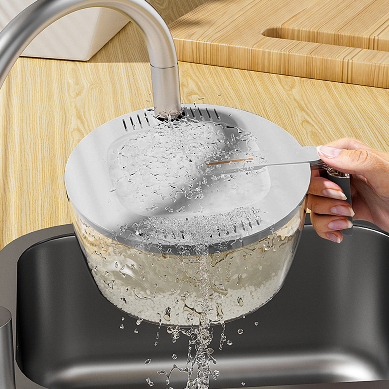 Chamoist Rice Cleaner Strainer,Portable Rice Cleaner Strainer, Kitchen ...