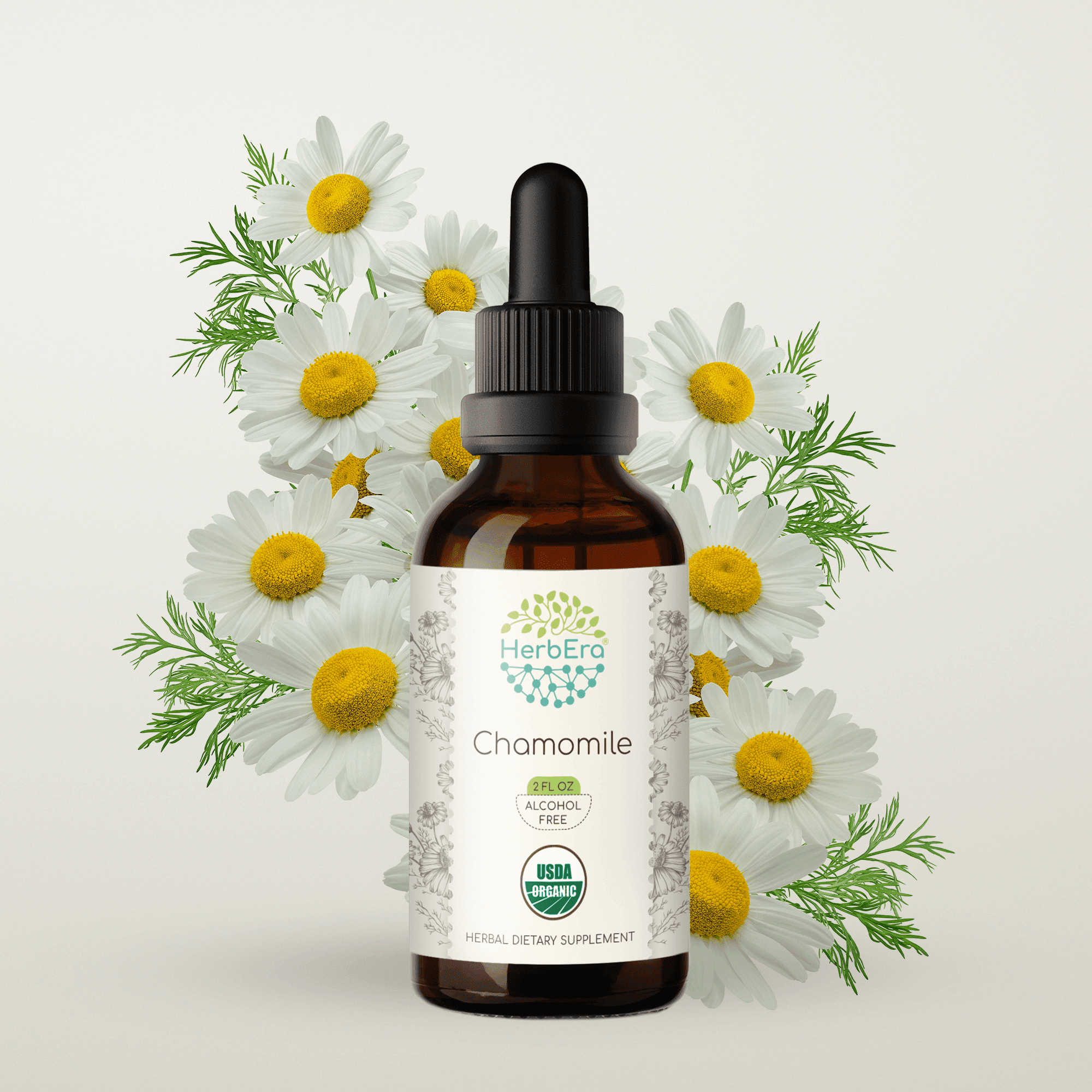HerbEra Chamomile Tincture, Organic Herbal Dietary Supplement for ...