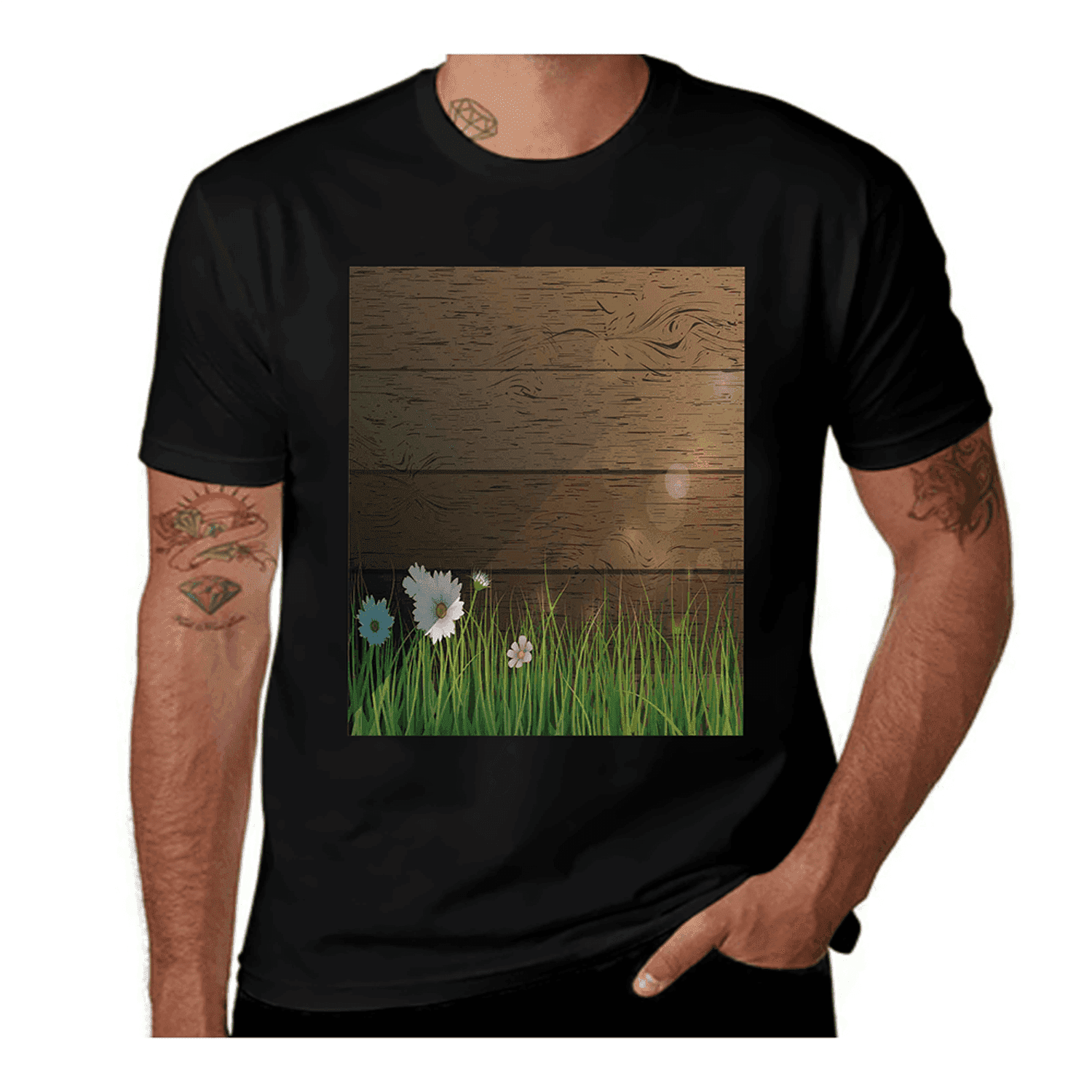 Chamomile Field Grass-Flower-Green Brown Casual Streetwea Everyday ...