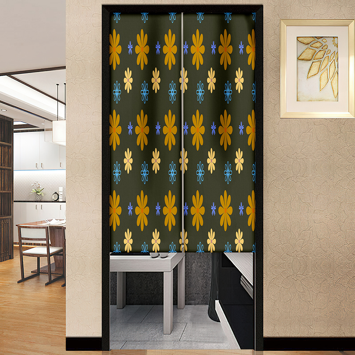 Chamomile Flowers Daisies Print Door Curtain Wild Butterfly Fleurs ...