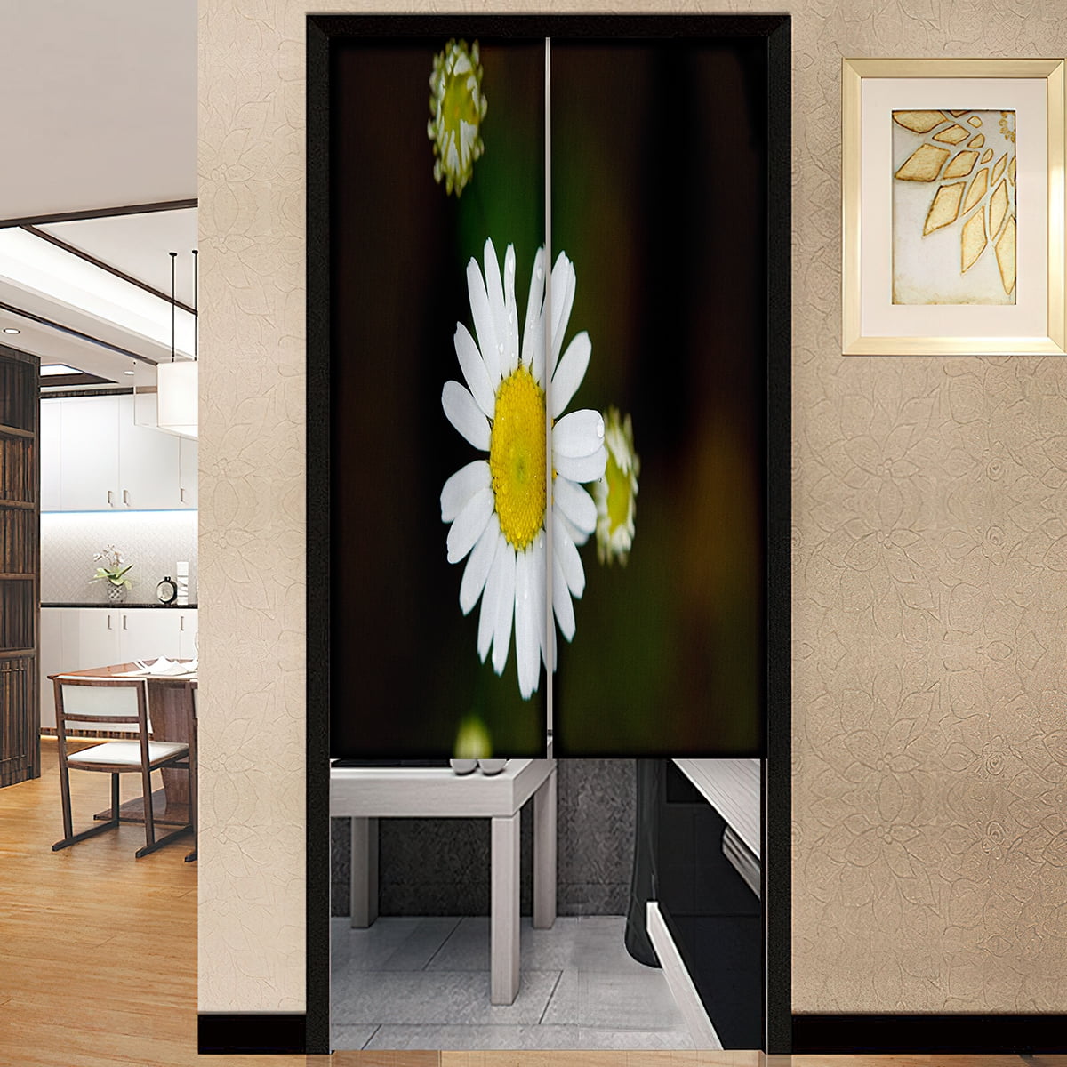 Chamomile Flowers Daisies Print Door Curtain Wild Butterfly Fleurs ...