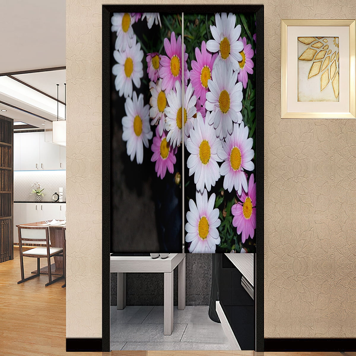 Chamomile Flowers Daisies Print Door Curtain Wild Butterfly Fleurs ...