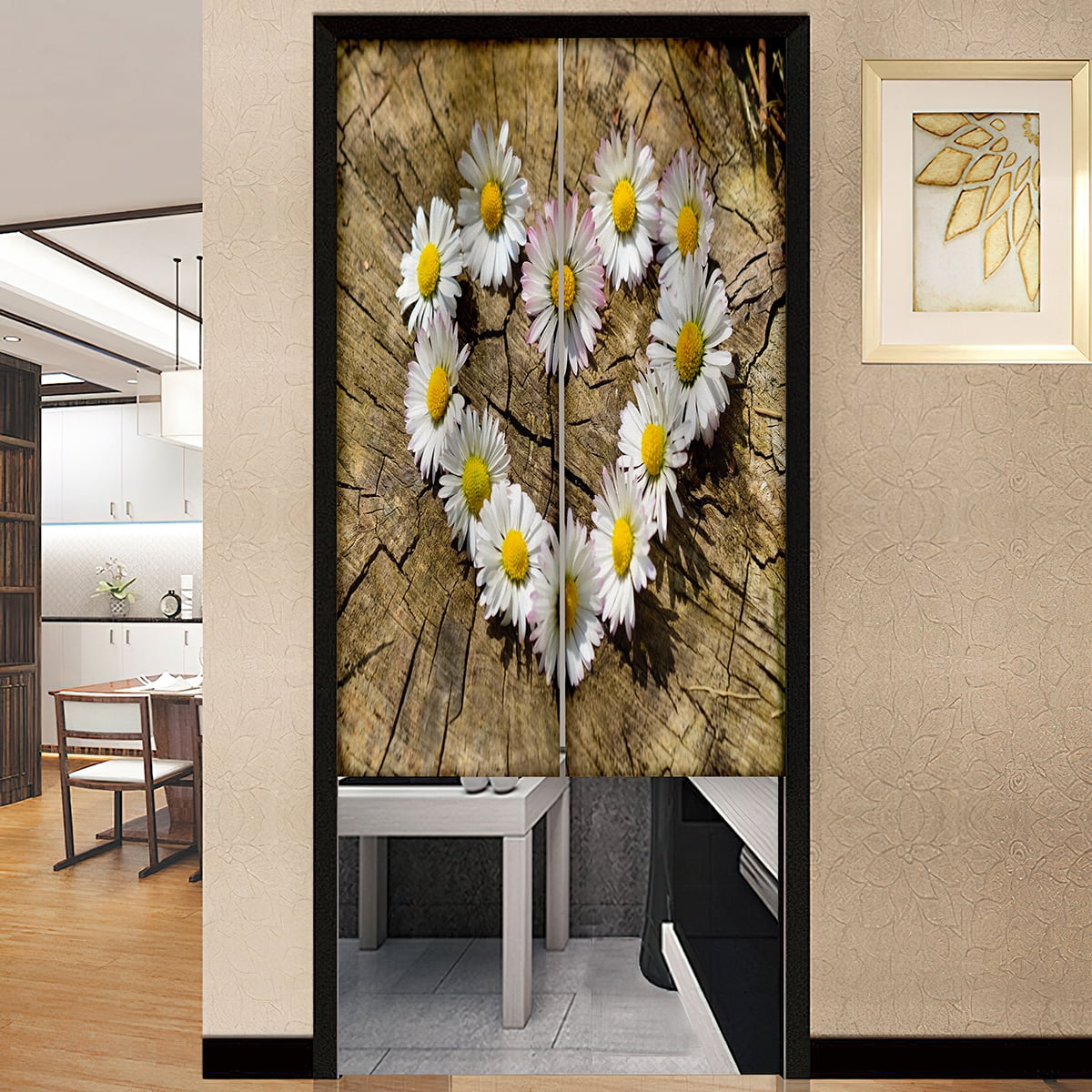 Chamomile Flowers Daisies Print Door Curtain Wild Butterfly Fleurs ...