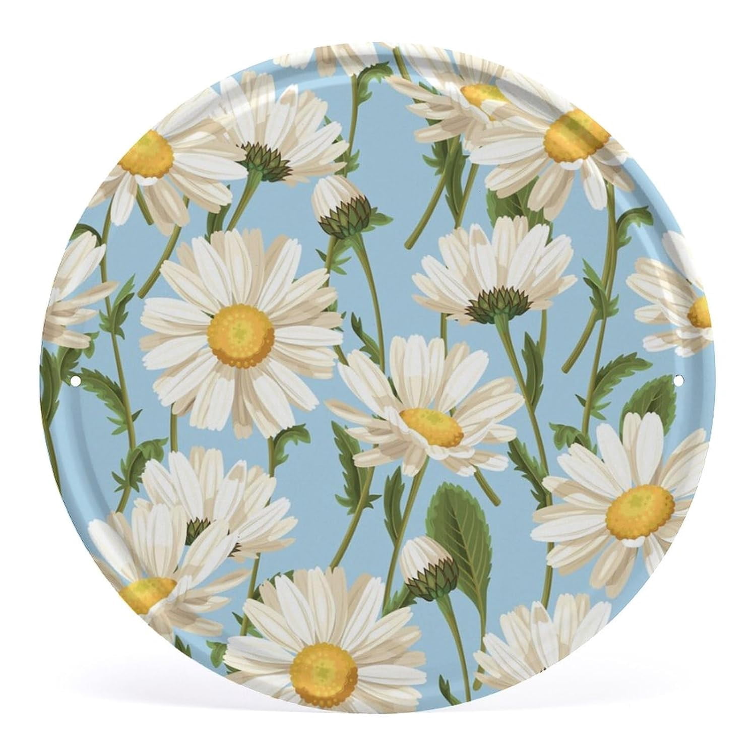 Chamomile Flowers Metal Round Tin Sign Retro Art Wall Decor Antique Tin ...