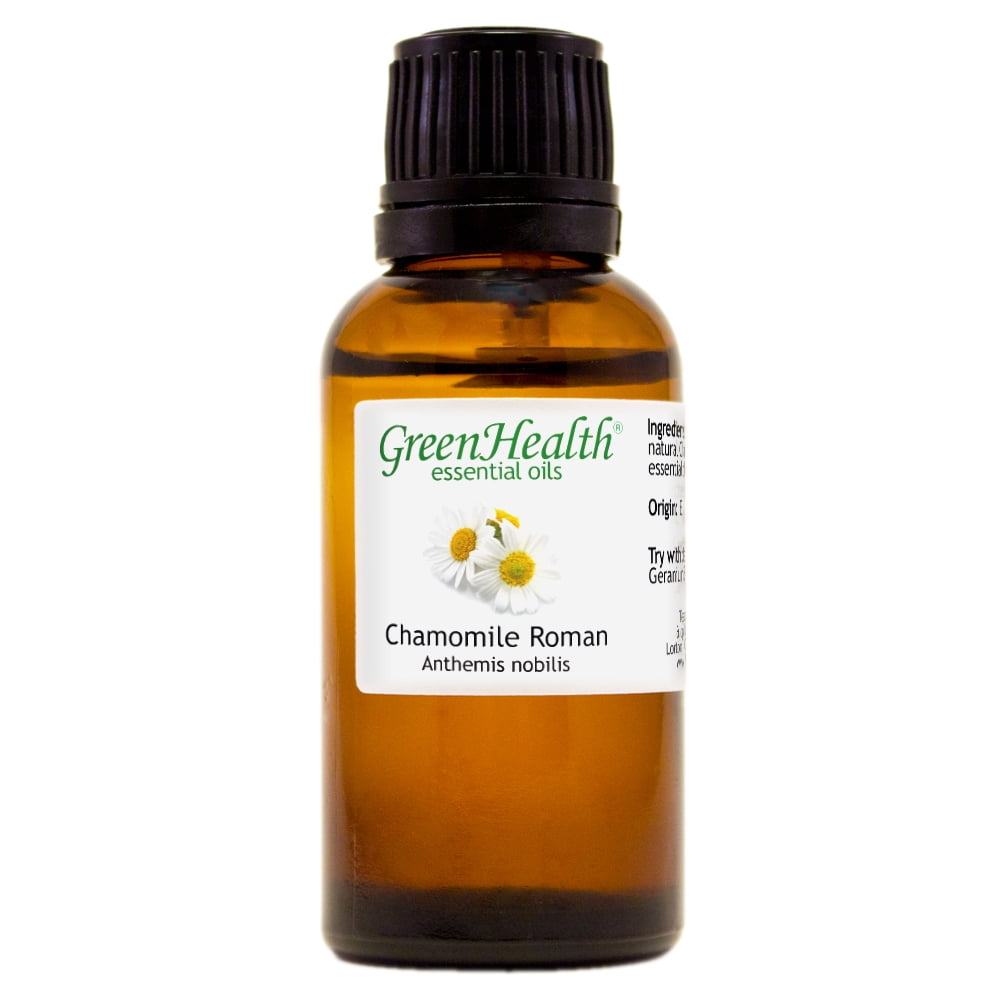 Chamomile (Roman) Essential Oil - 1 fl oz - Amber Glass Bottle w/ Euro ...