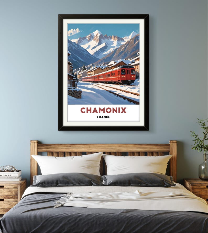 Chamonix France Vintage Travel Poster - Iconic Alpine Train And Mont ...