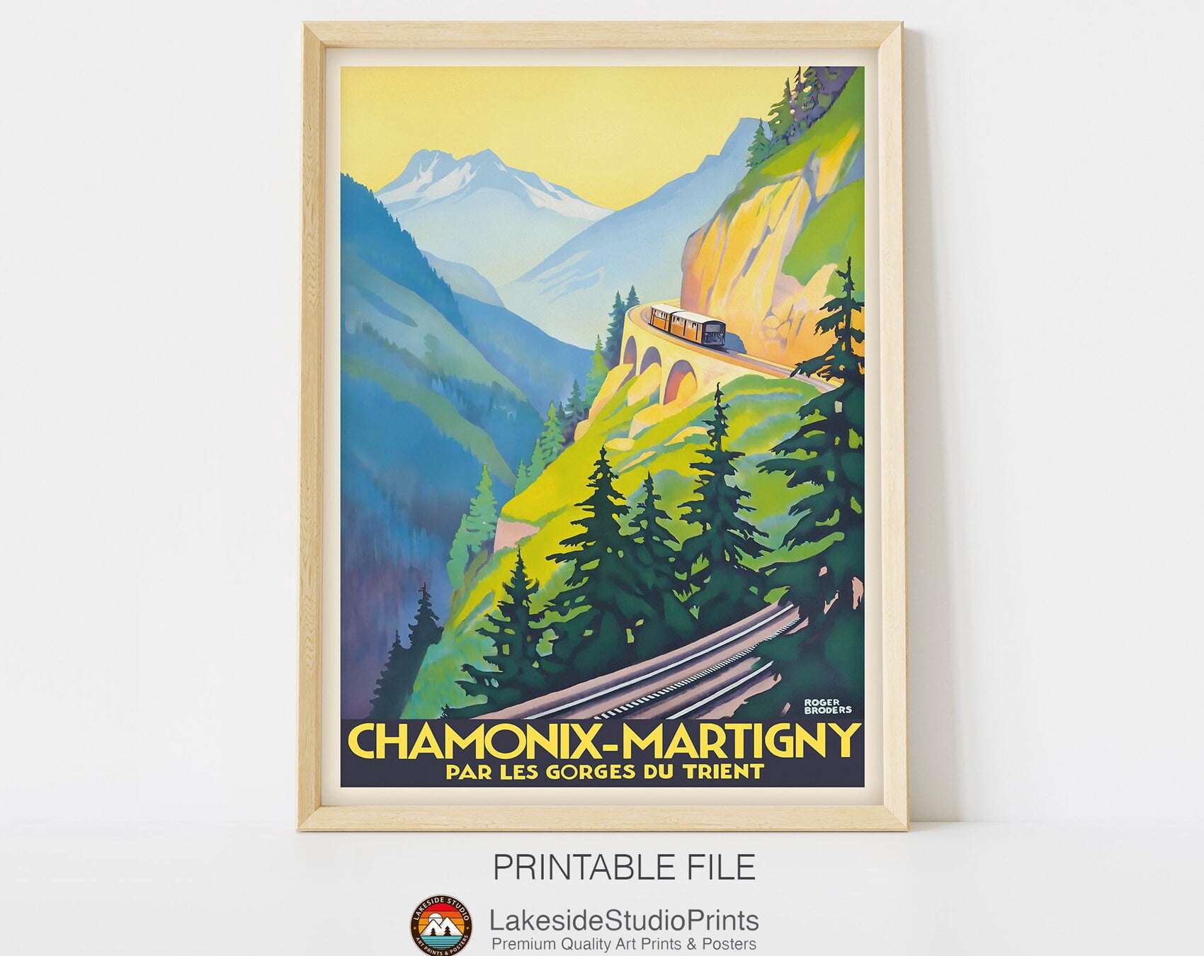Chamonix Martigny France Retro Travel Poster Vintage Travel Poster ...