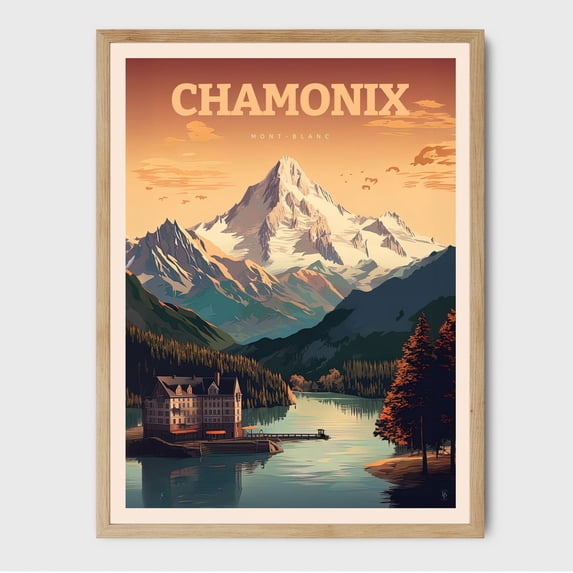Chamonix Mont Blanc France Hiking Travel Wall Art, Unframed Canvas ...