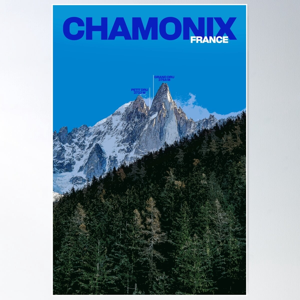 Chamonix Peaks - French Alps Poster Wall Art, Modern Wall Decor For ...