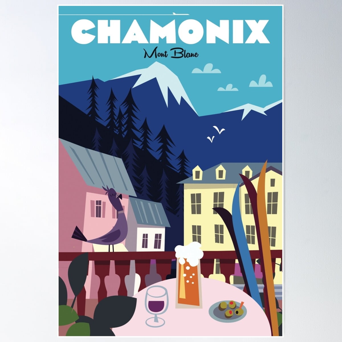 Chamonix Poster Poster Wall Art, Modern Wall Decor, 24x36 UNFRAMED ...