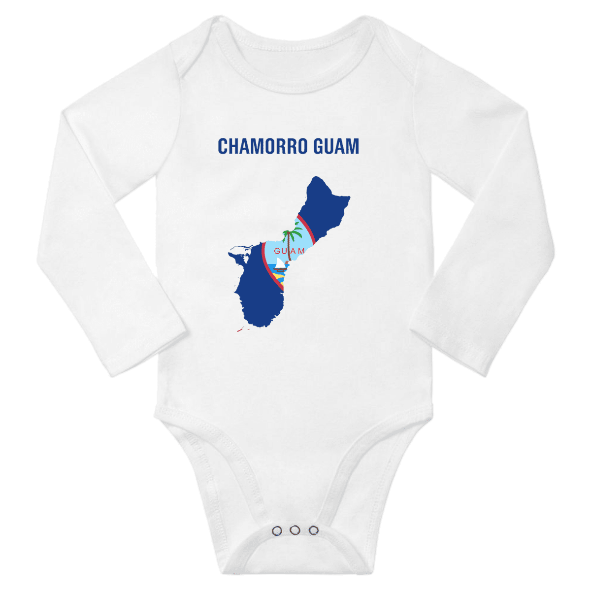 Chamorro Guam Flag Map Baby Long Slevve Bodysuits Unisex (White, 3-6 ...