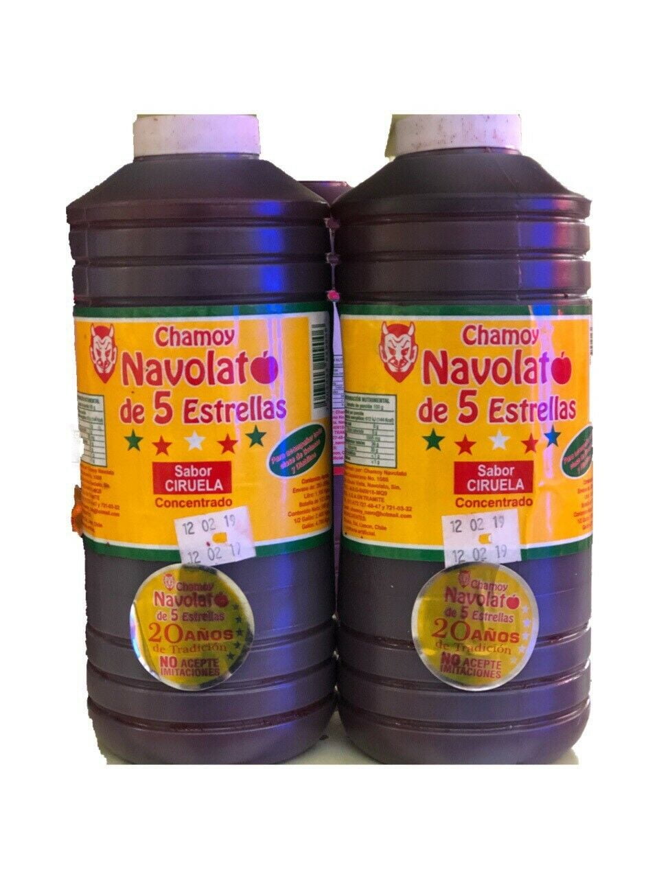 Mexican Chamoy Navolato De 5 Estrellas Prune Flavor 1 Liter 2pack