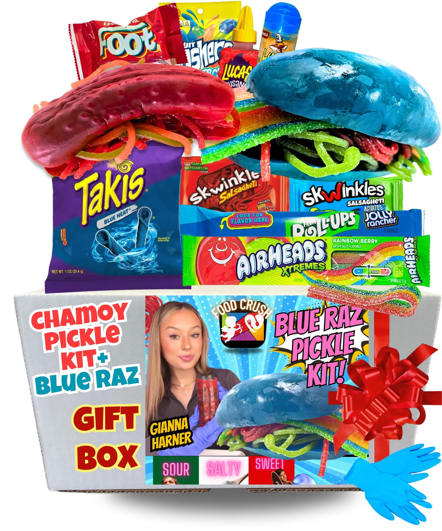 Chamoy Pickle Kit For OIF8 2 + Blue Raspberry Pickle In A Gift Box with ...