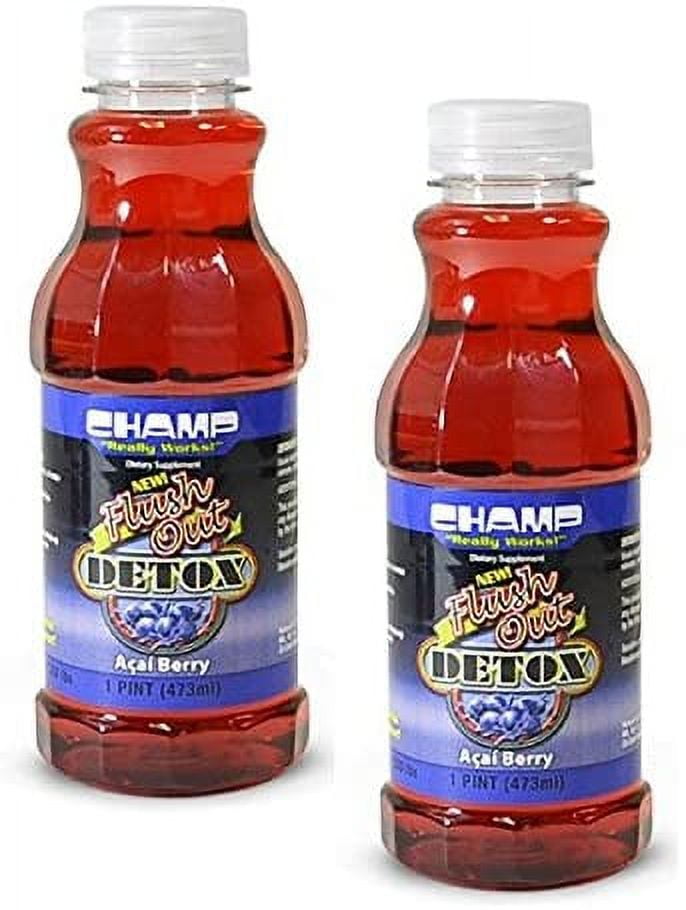 Champ Double Cleansing Flush Out Detox Drink, Acai Berry, 16oz Liquid ...