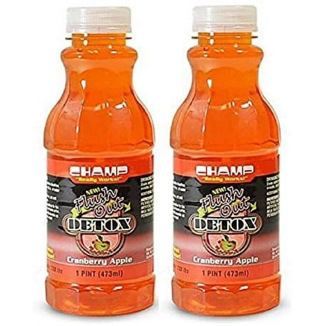 Champ Flush Out Detox Drink, Cranberry Apple, 1 Pint (2 Count ...