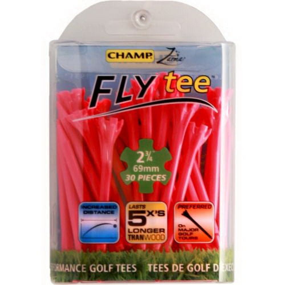 Champ Zarma FLYtee 2.75 inch, Plastic Golf Tees, Neon Pink, 30 Count ...