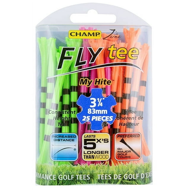 Champ Zarma FLYtee My Hite 3.25 inch, Citrus Mix with Black Stripes, 25 ...