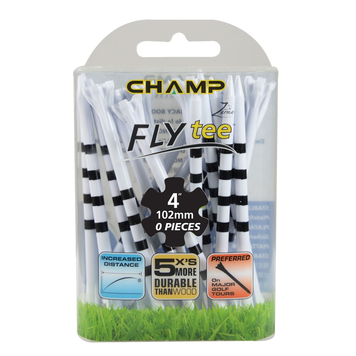 Champ Zarma FLYtee My Hite 4 inch, Striped Black, 20 Count - Walmart.com