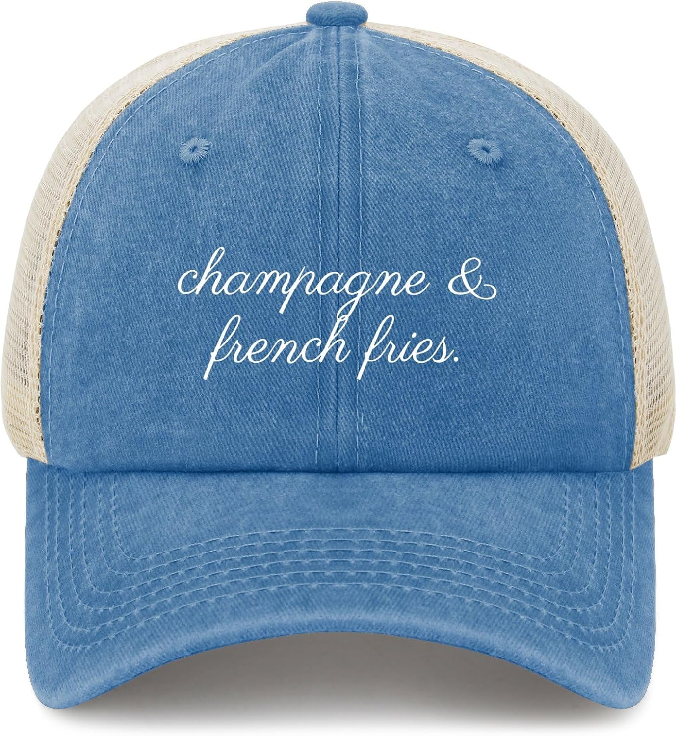 Champagne And French Fries Hats For Men Baseball Cap Soft Washed ...