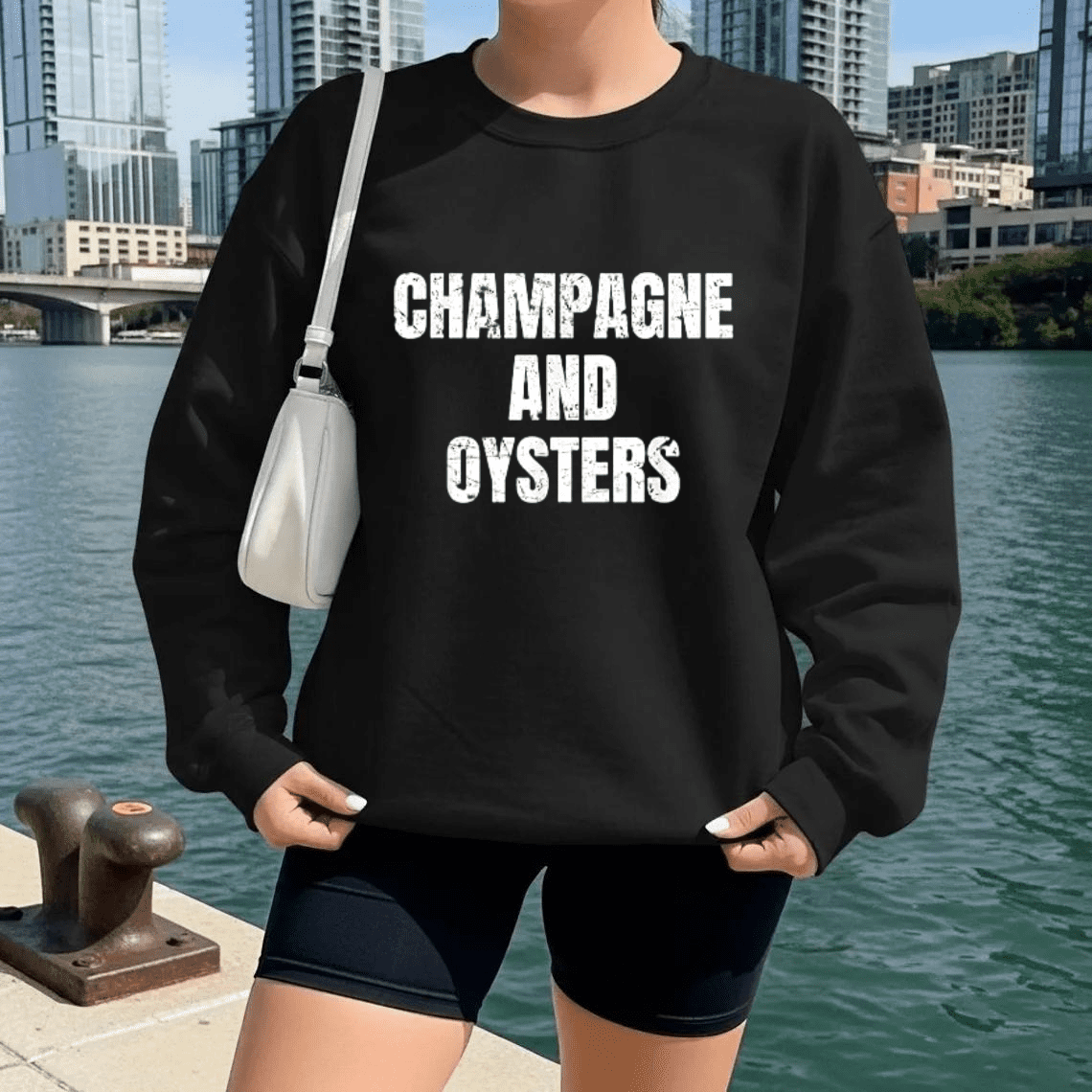 Champagne And Oysters Funny Oyster Shucking Seafood Sweatshirt, for Men ...