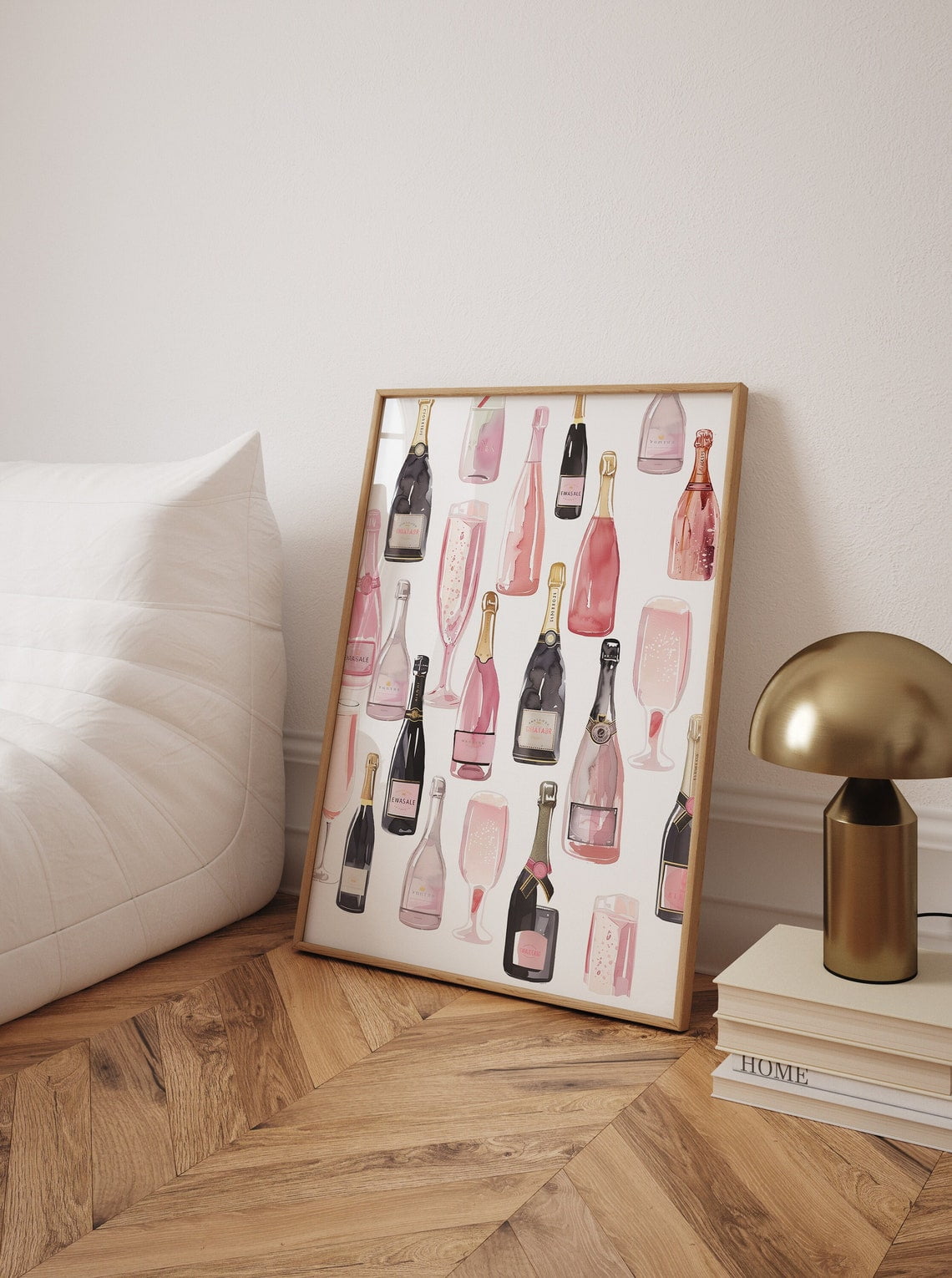 Champagne Art Girly Bar Cart Decor, Unframed Canvas - Walmart.com