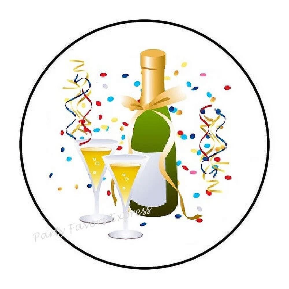 Champagne Bottle Glass Celebration Stickers Phone Decal Water Bottle ...