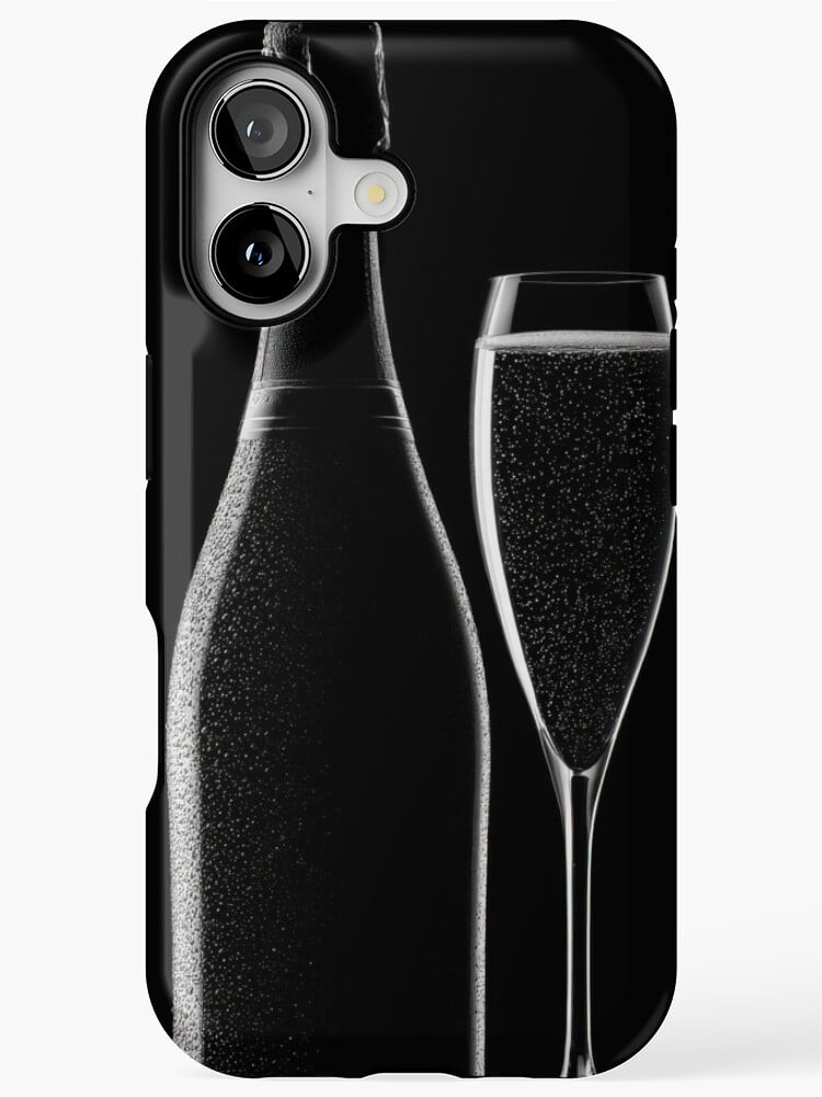 Champagne Bottle and Glass Display Phone Case for iPhone 17 16 15 14 13 ...