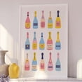 Champagne Bottles Print Cute Pink Blue Cocktail Bar Art Pink Kitchen ...