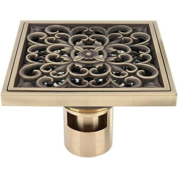 Champagne Bronze Shower Drain, Square Shower Shroom, Stainless Steel ...