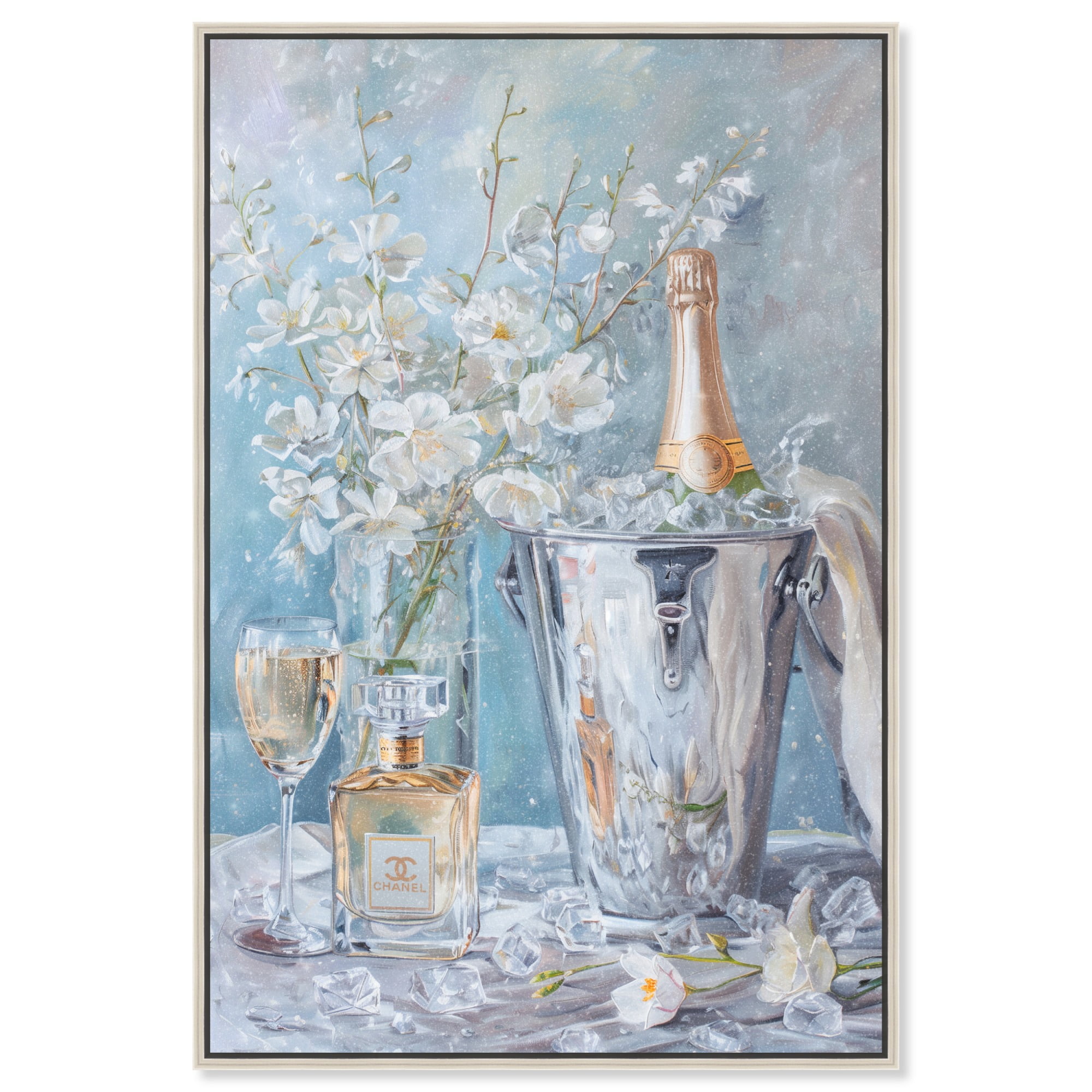 Champagne Bucket Spring Canvas Fashion Illustration by Art Remedy ...