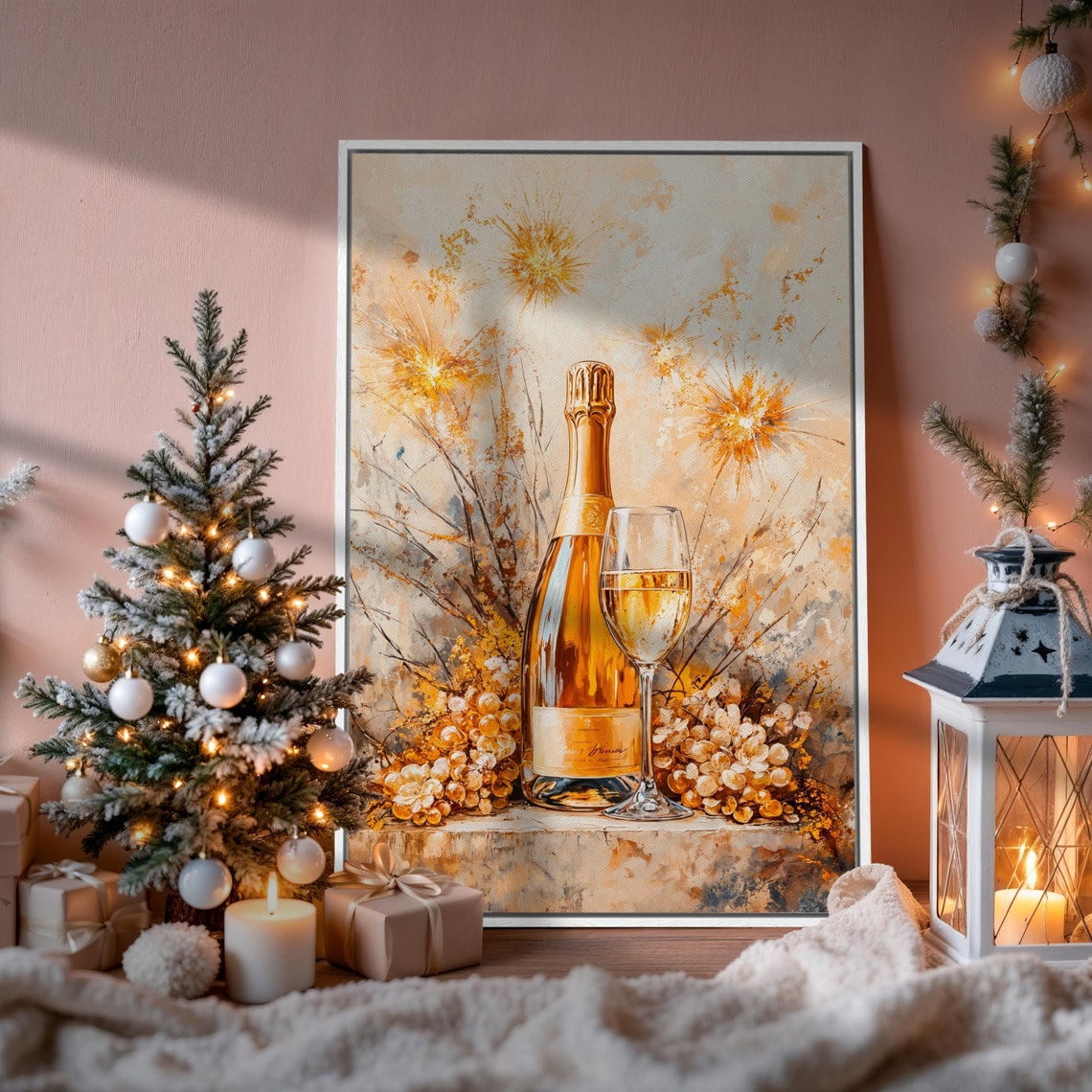 Champagne Celebration Poster Festive Wall Art Sparkling Wine Poster ...