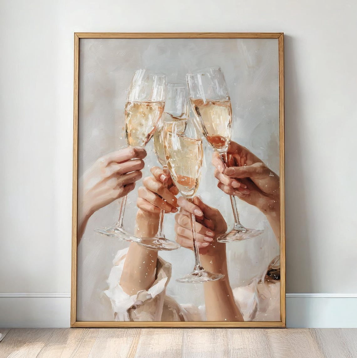 Champagne Cheers Bridal Shower Cocktail Feminine Prosecco Glass Poster ...