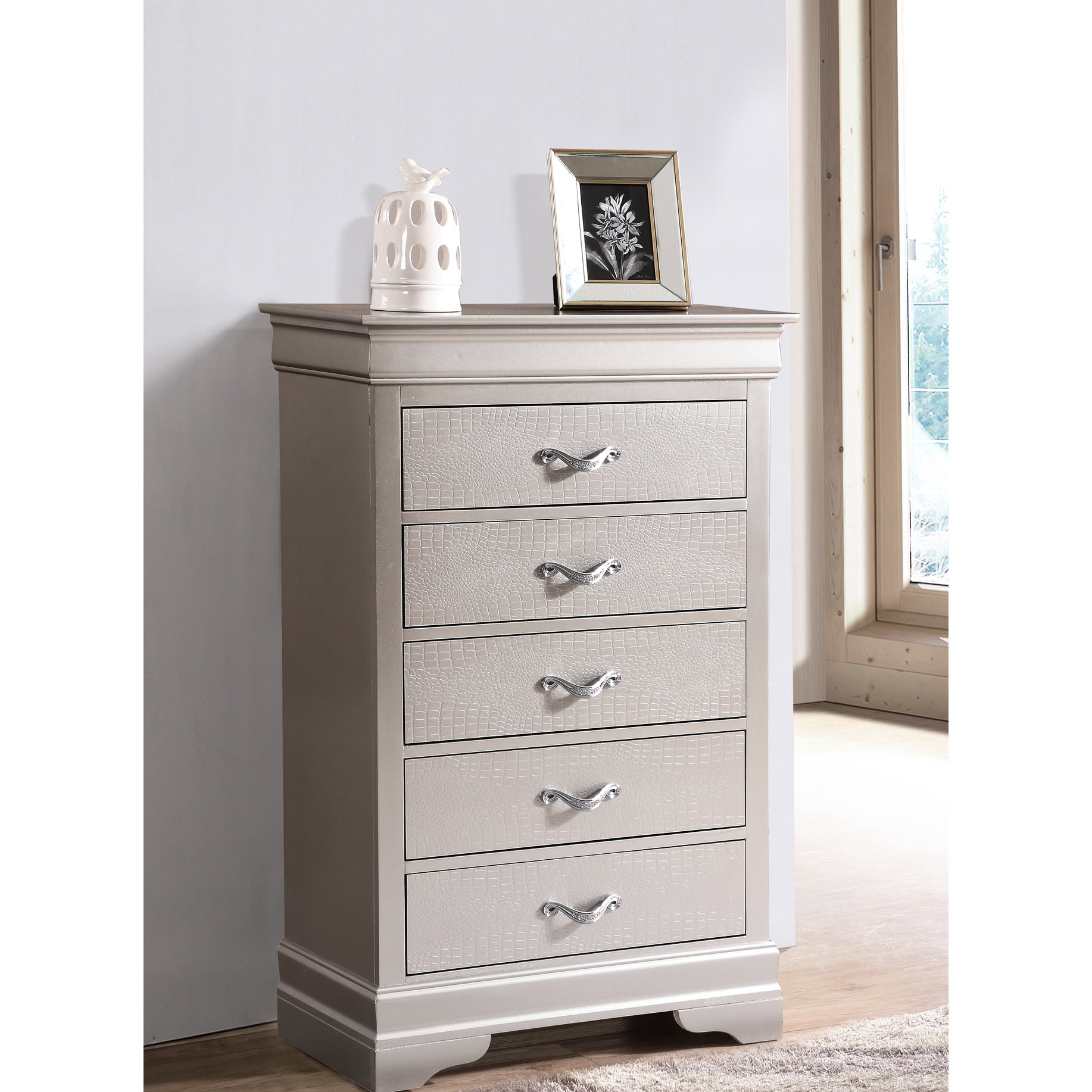 Champagne-Colored Chest Fully Assembled at Factory - Hassle-Free ...