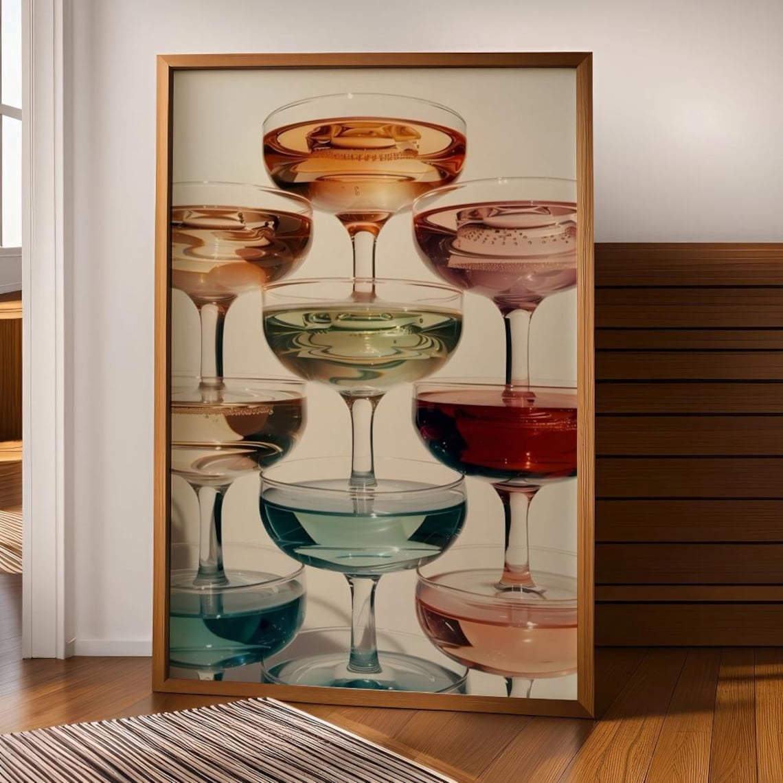 Champagne Coupe Poster Colorful Cocktail Still Life Poster, Unframed ...