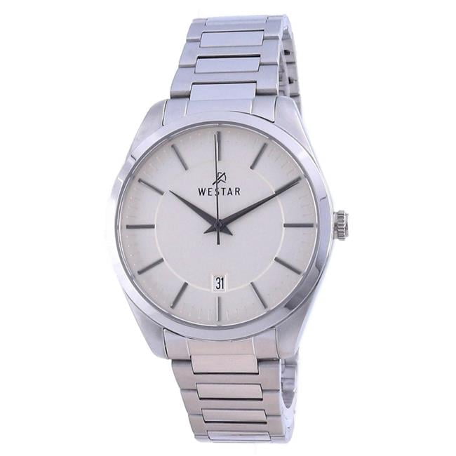 Champagne Dial Stainless Steel Quartz Men Watch, White - Walmart.com