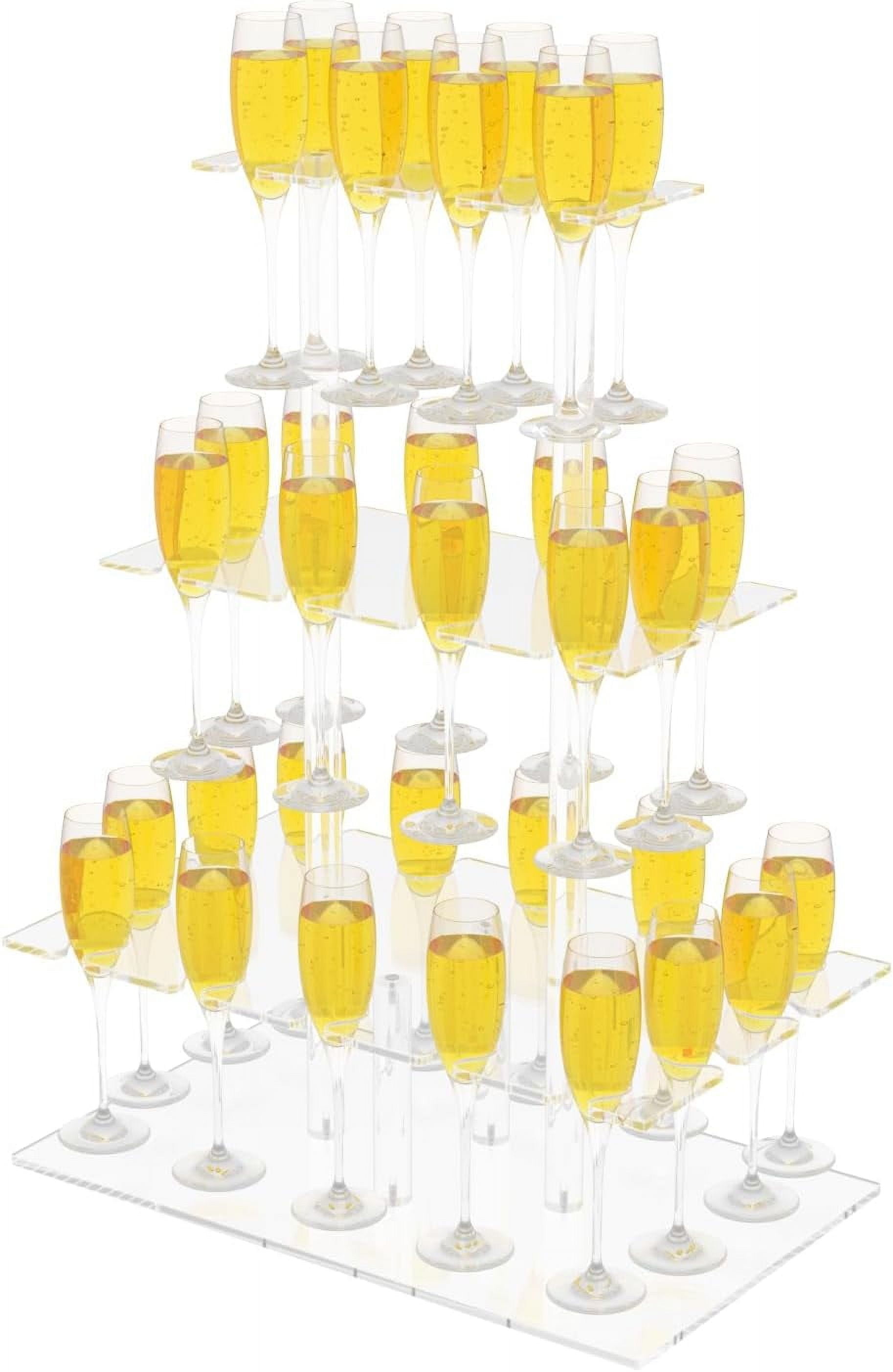 Champagne Display Holder Stand for Party With 32 Slots, 3 Tier Acrylic ...