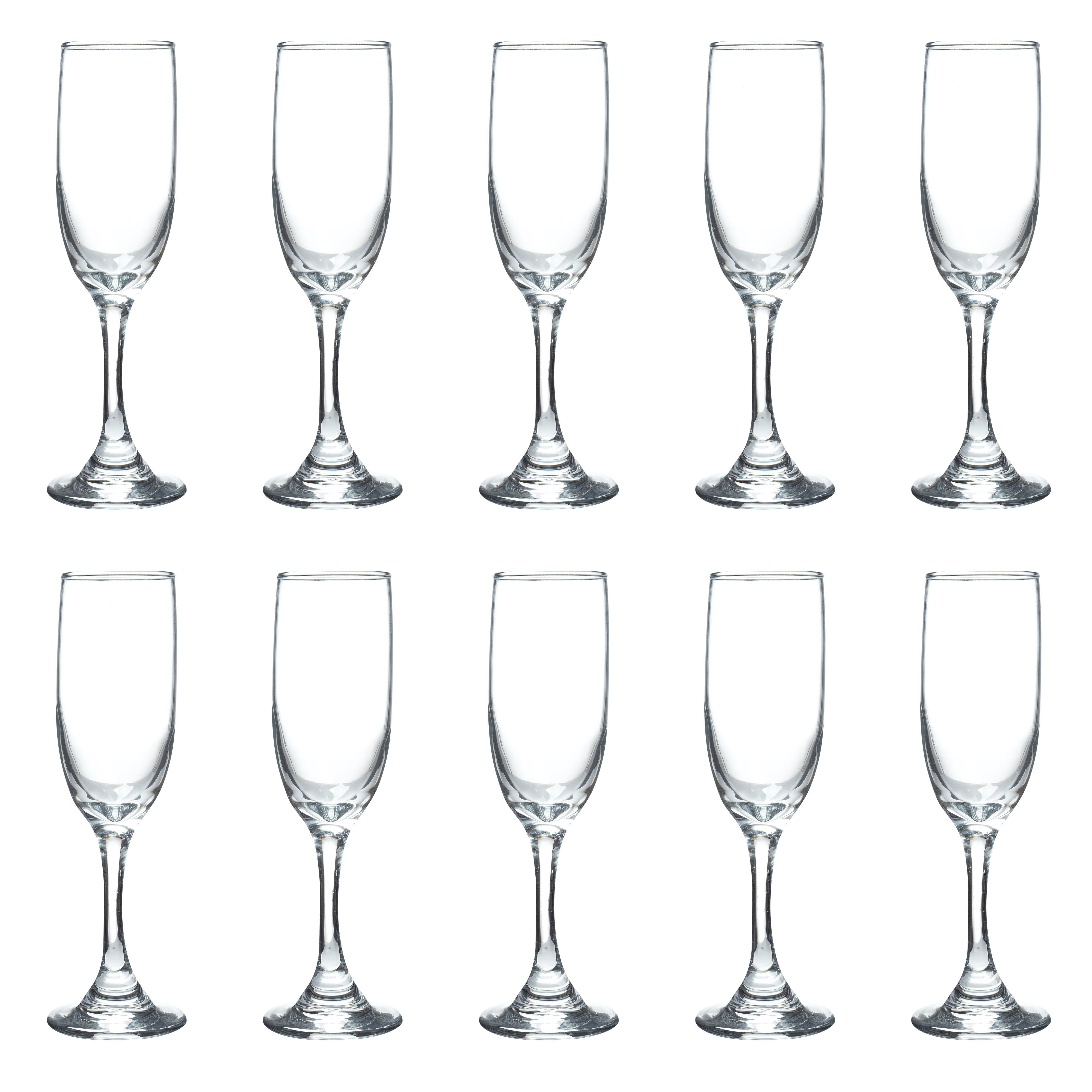 Premier 6.25 oz. Champagne Flutes Glasses for Toasting, Set of 10 ...