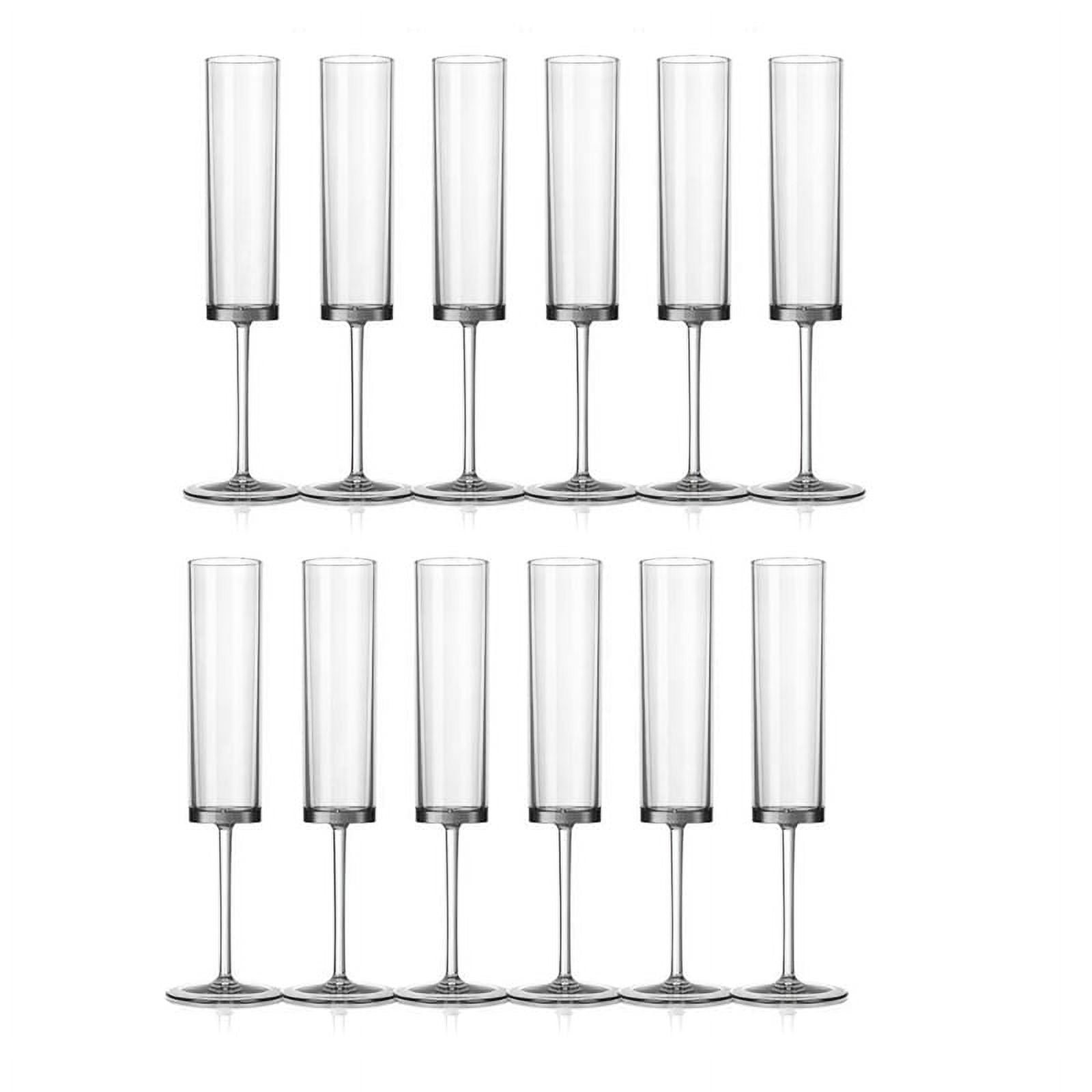 Champagne Flutes 6 OZ Square Champagne Glasses Stemmed Coupes Reusable ...