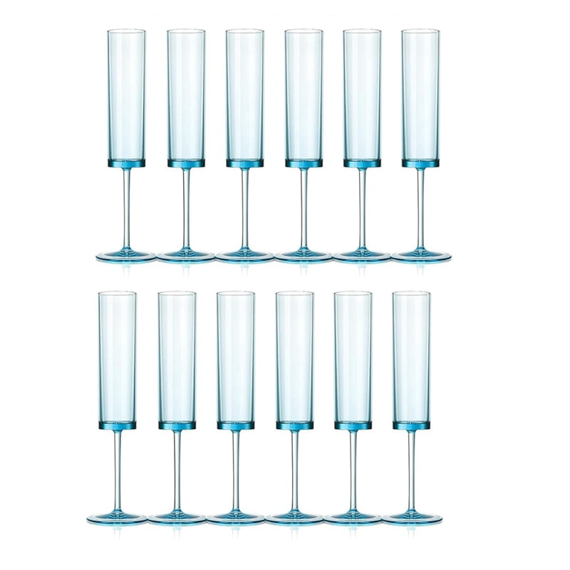 Champagne Flutes 6 OZ Square Champagne Glasses Stemmed Coupes Reusable ...