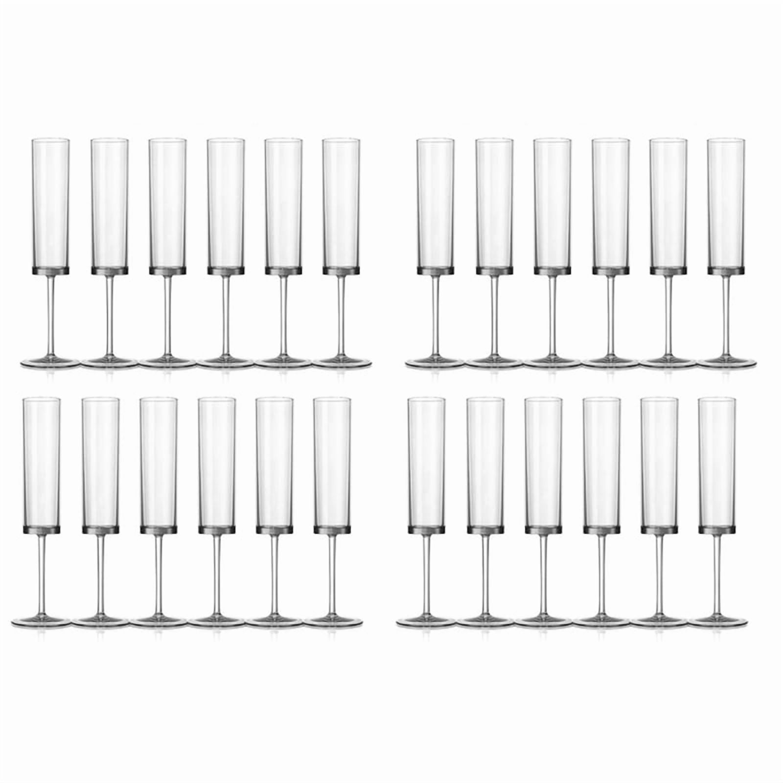 Champagne Flutes 6 OZ Square Champagne Glasses Stemmed Coupes Reusable ...