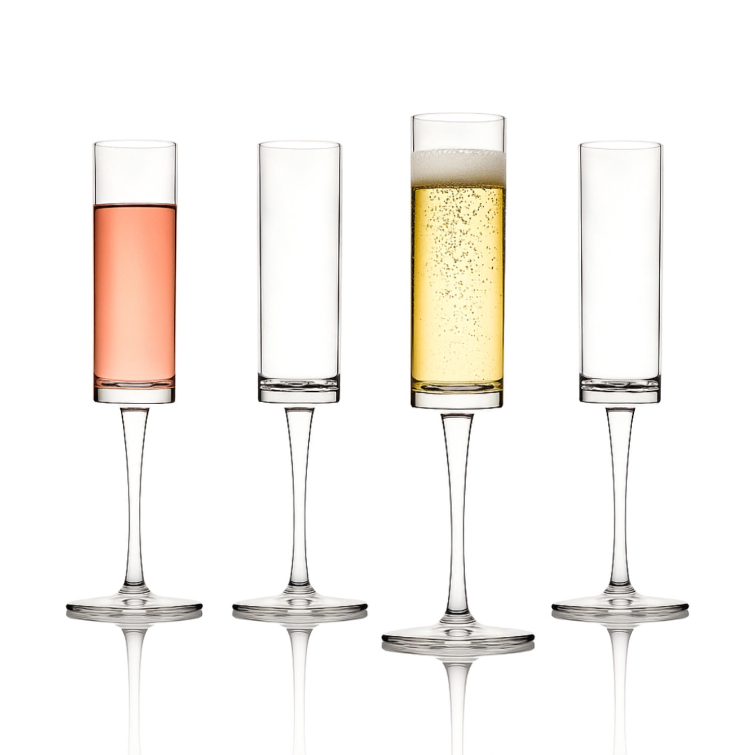 LEMONSODA Hand-Blown Crystal Champagne Flutes - Elegant Mimosa Glasses ...