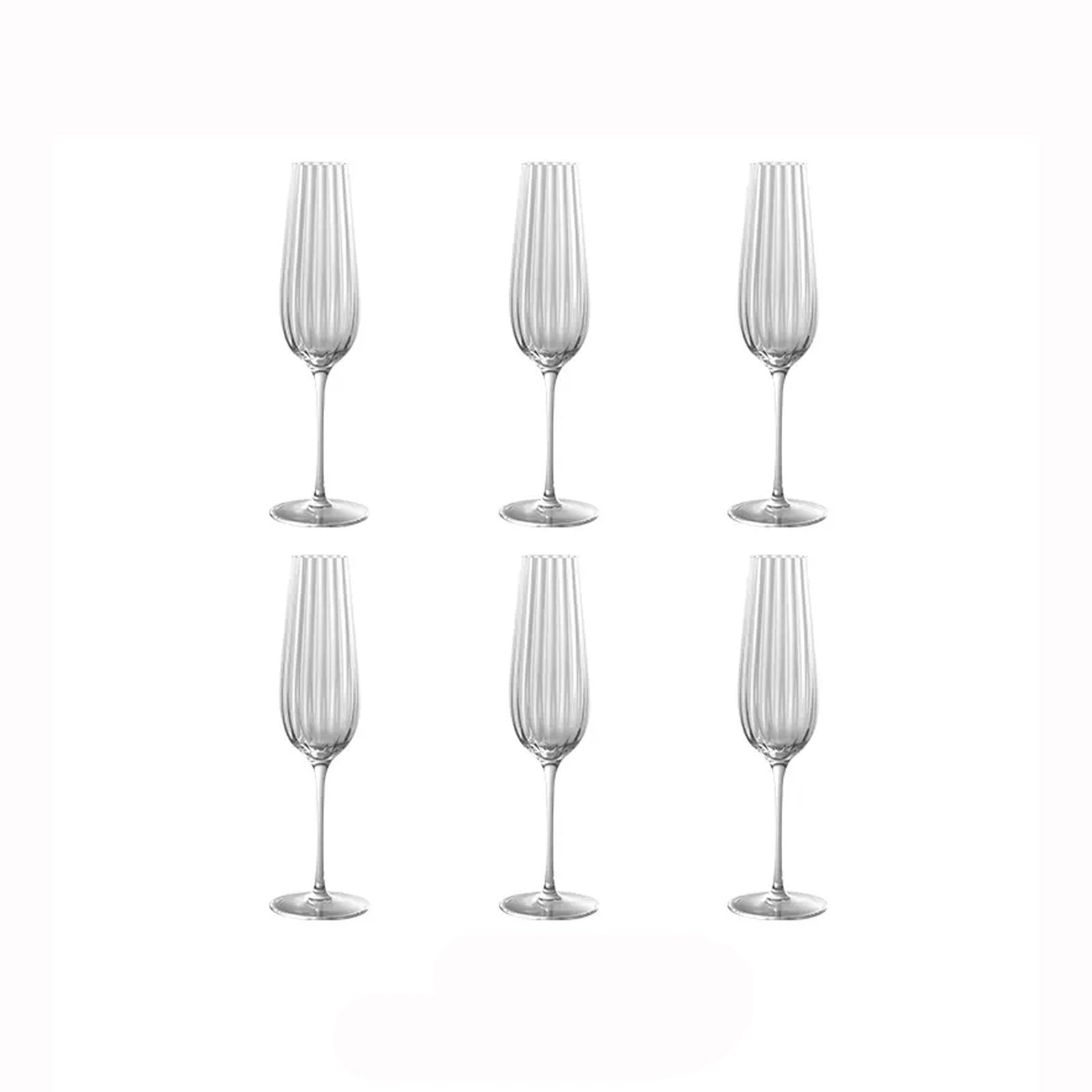 Champagne Flutes for Parties 230ml Thin Slim Stem Champagne Glasses ...