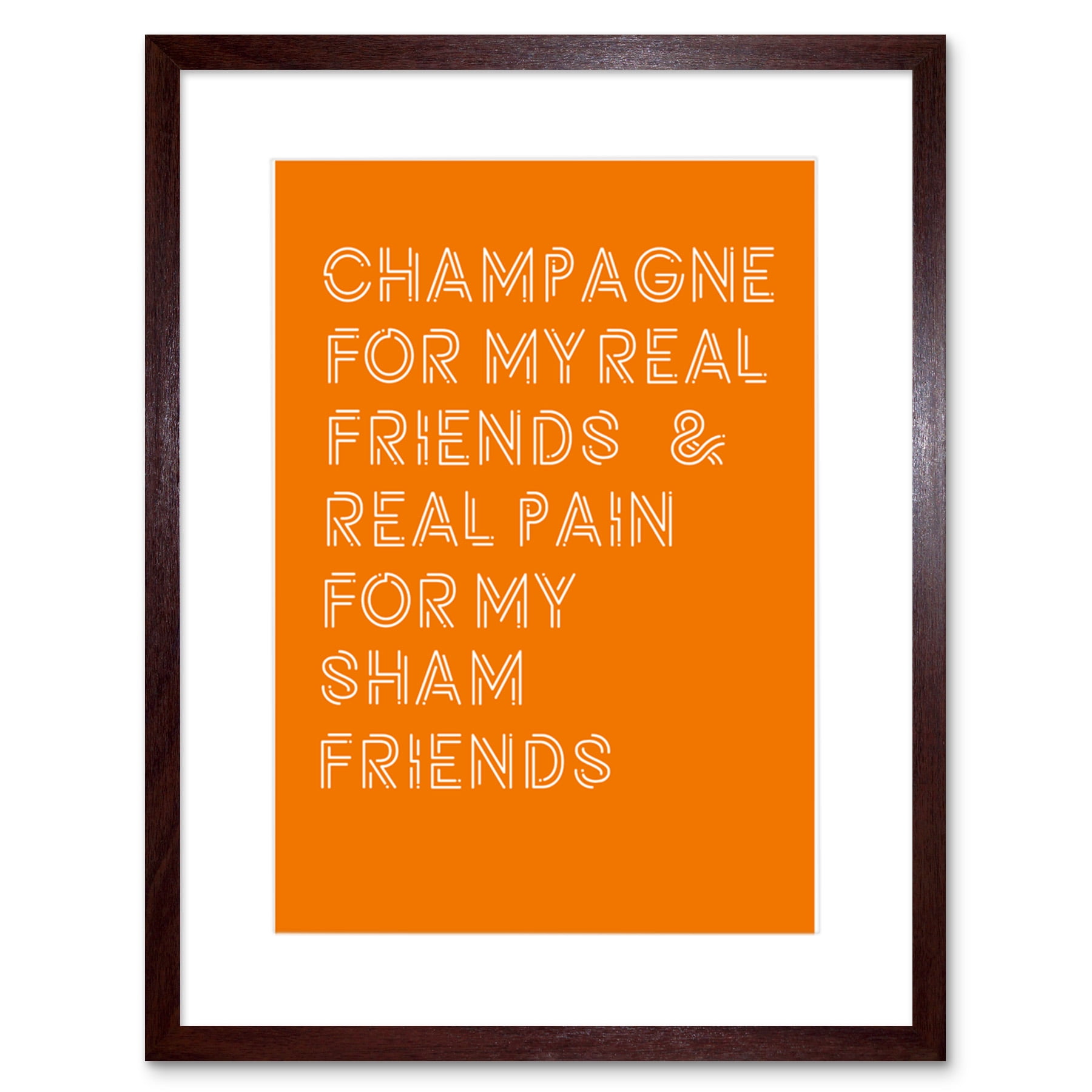 Champagne Friends Sham Pain Framed Wall Art Print - Walmart.com