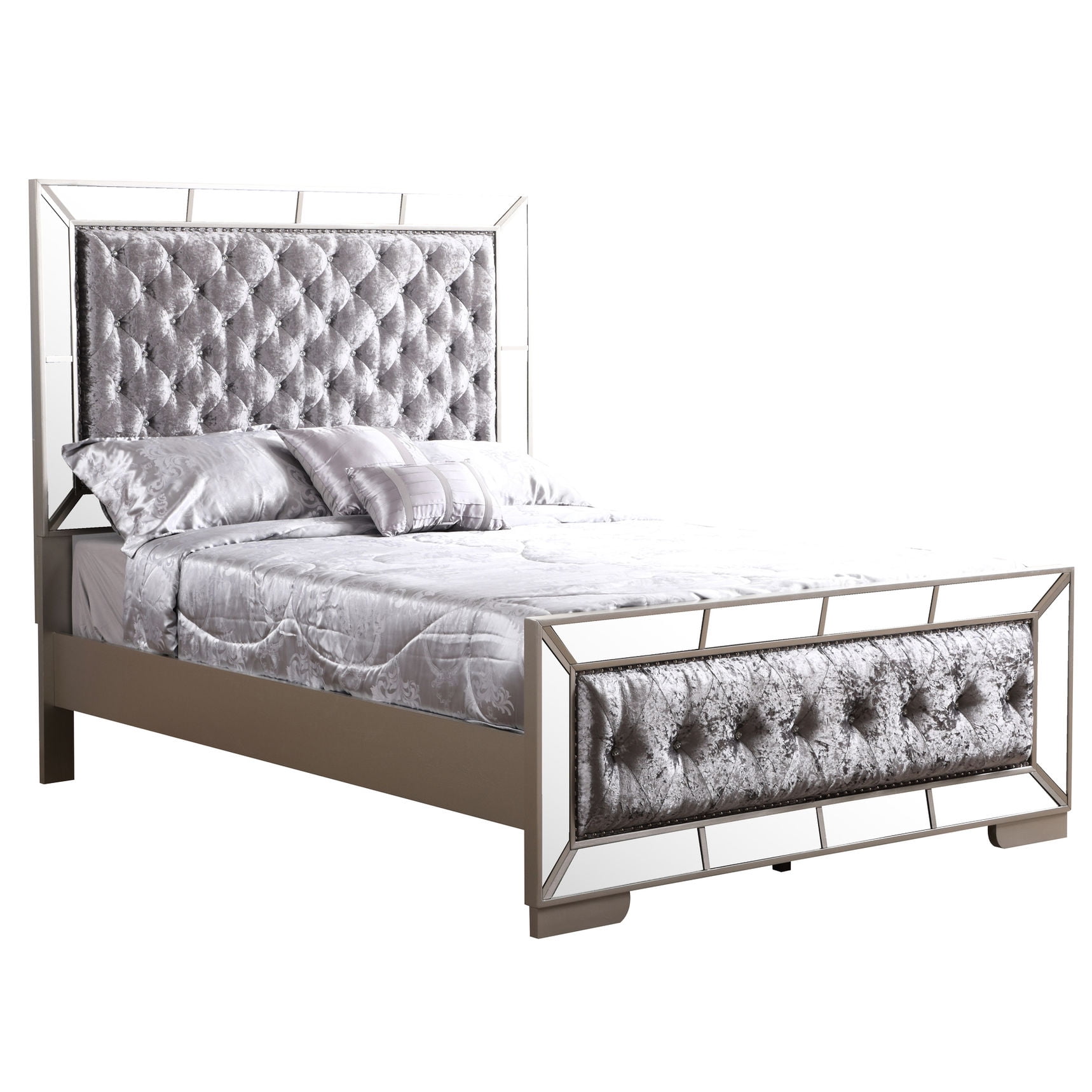 Champagne Full Bed with Contemporary Design, 64" Tall | Built to Last ...
