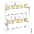 Champagne Glass Holder Stand, 2-Tier Acrylic Tabletop Stemware Flute ...